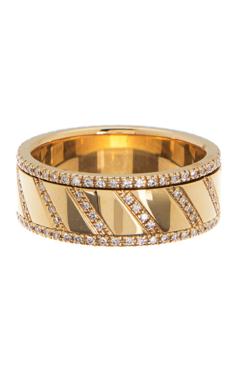 EF Collection 14K Gold Slash Diamond Spinning Ring - 0.46 ctw ...