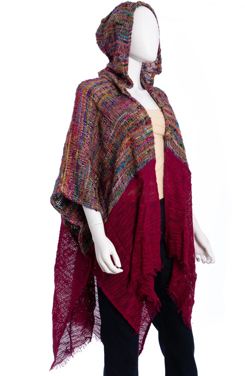 SAACHI Rainbow Silk & Cotton Hooded Cardigan | Nordstromrack