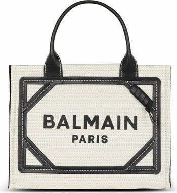 Balmain Small Raffia B-Army Tote Bag | Nordstrom