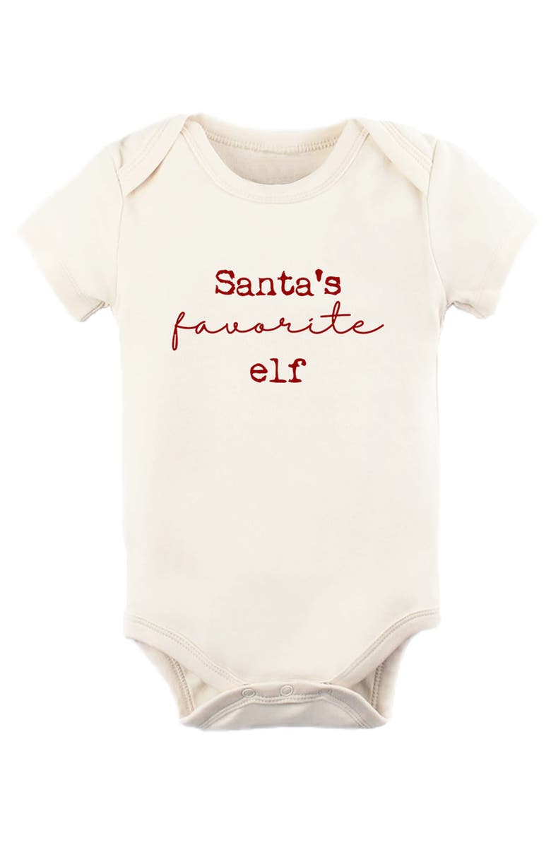 Tenth & Pine Santa's Favorite Elf Organic Cotton Bodysuit | Nordstrom