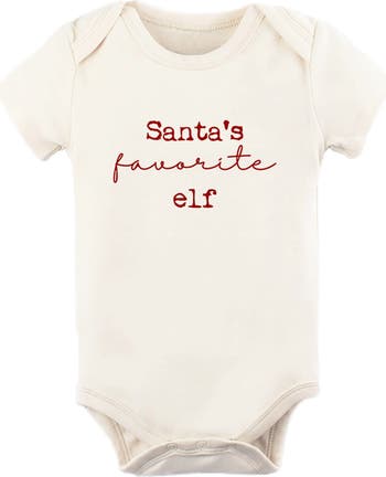 Tenth & Pine Santa's Favorite Elf Organic Cotton Bodysuit | Nordstrom