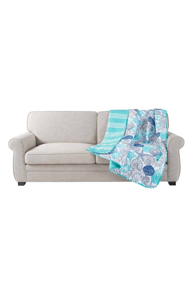 Quaint Home Seashell & Starfish Reversible Microfiber Quilt Set ...