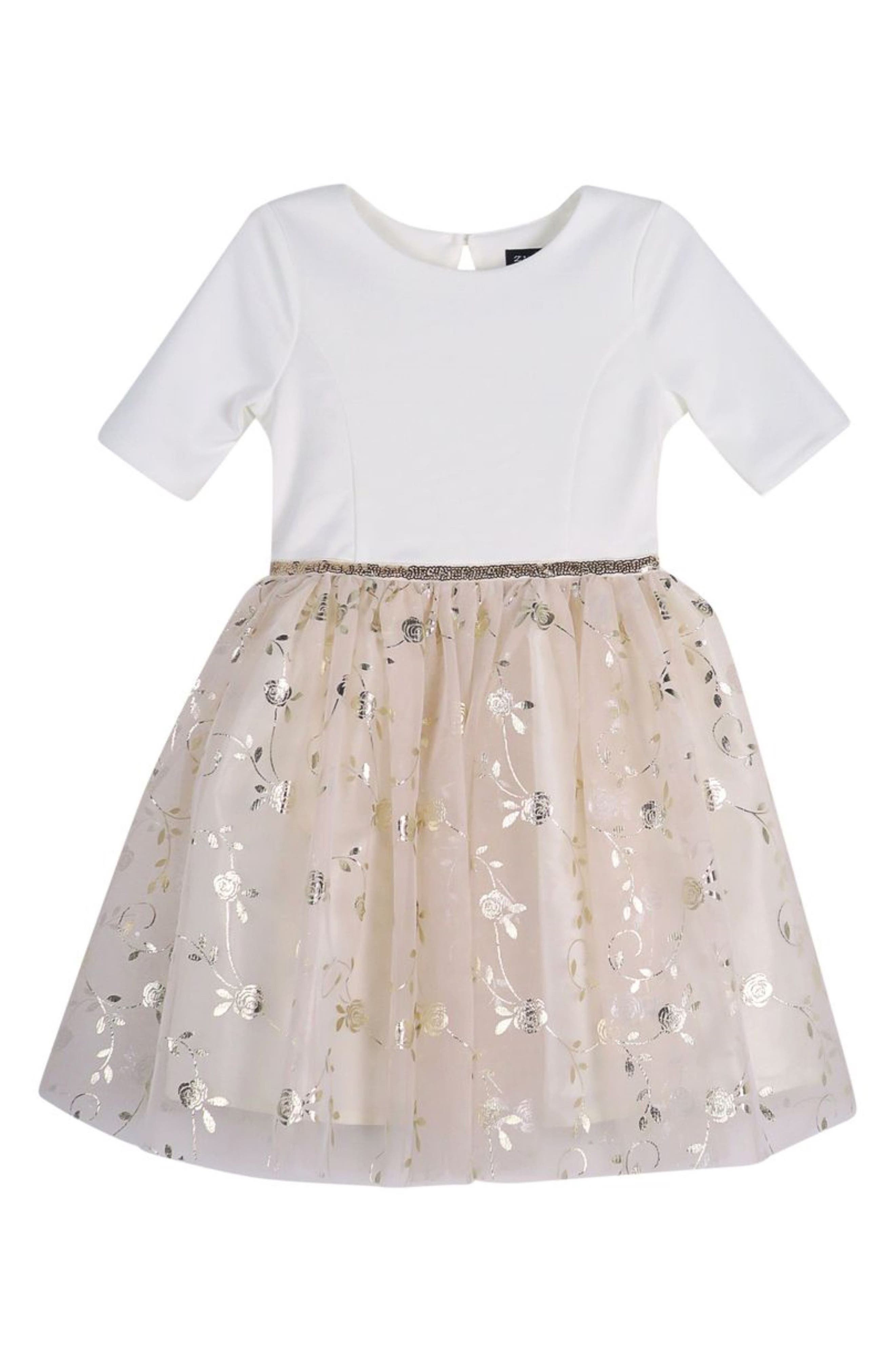 Zunie Kids' Foiled Floral Dress | Nordstromrack