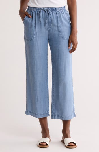 Splendid Chambray Crop Wide Leg Pants | Nordstromrack