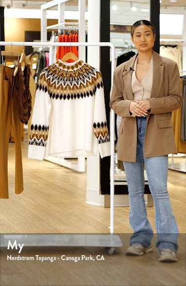 CeCe Fair Isle Funnel Neck Sweater | Nordstrom