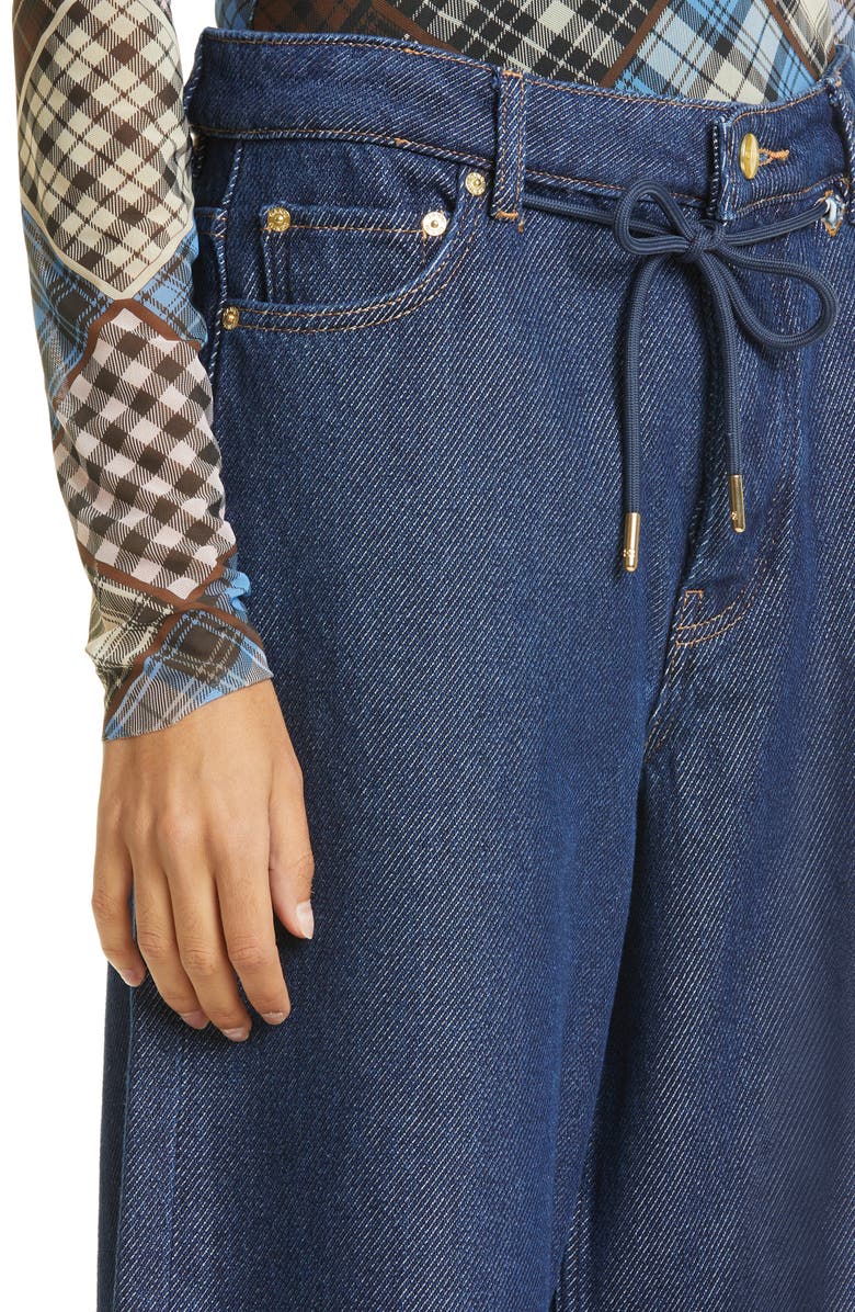 Ganni Wide Leg Organic Cotton Drawstring Jeans | Nordstromrack