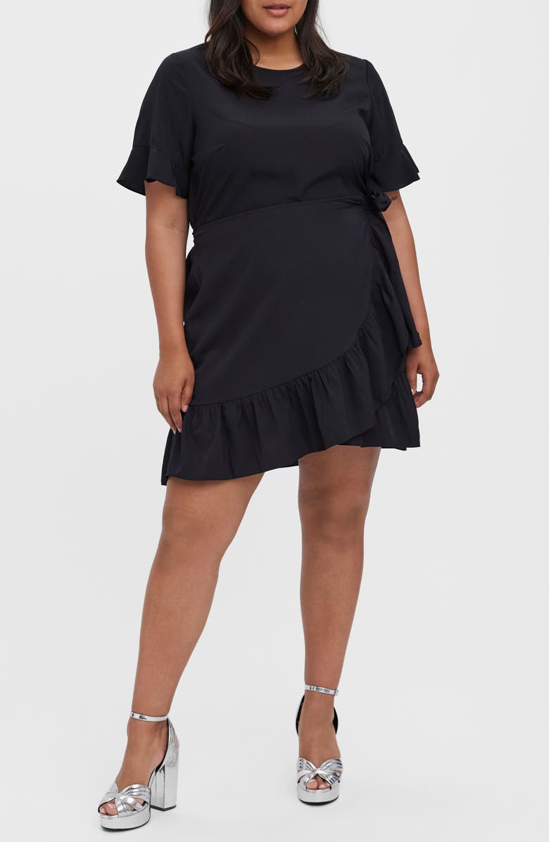 VERO MODA CURVE Henna Ruffle Recycled Polyester Dress | Nordstrom