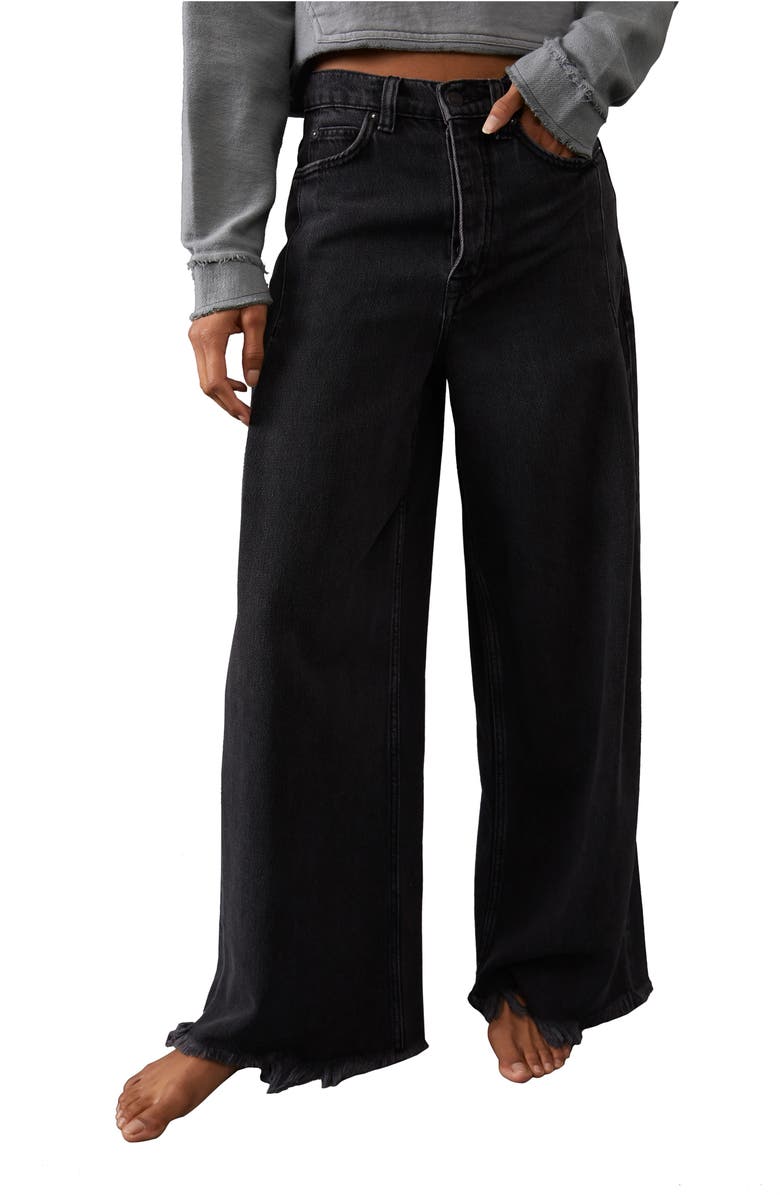 Free People We the Free Old West Slouchy Raw Hem Wide Leg Jeans ...