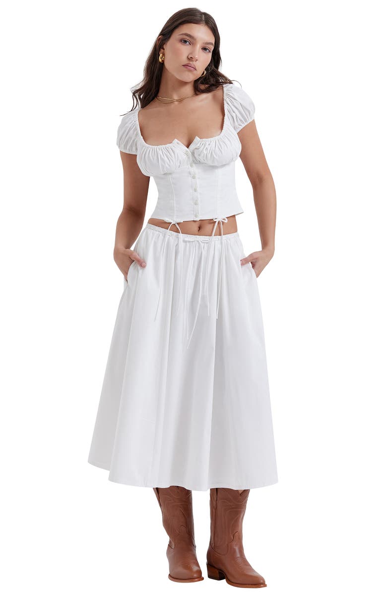 HOUSE OF CB Kitty Puff Sleeve Corset Crop Top | Nordstrom