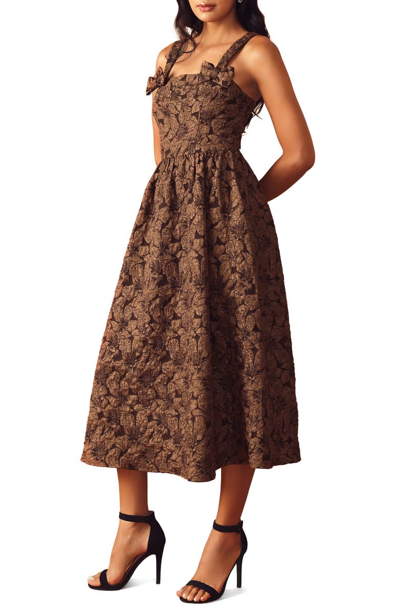 FLYING TOMATO Jacquard Fit & Flare Midi Dress | Nordstromrack