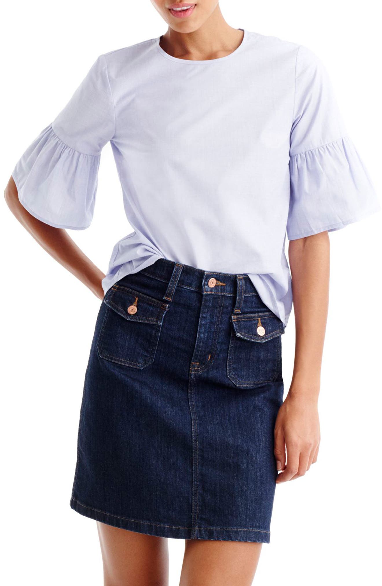 J.CREW FACTORY J.Crew Bell Sleeve Button Back Top | Nordstrom