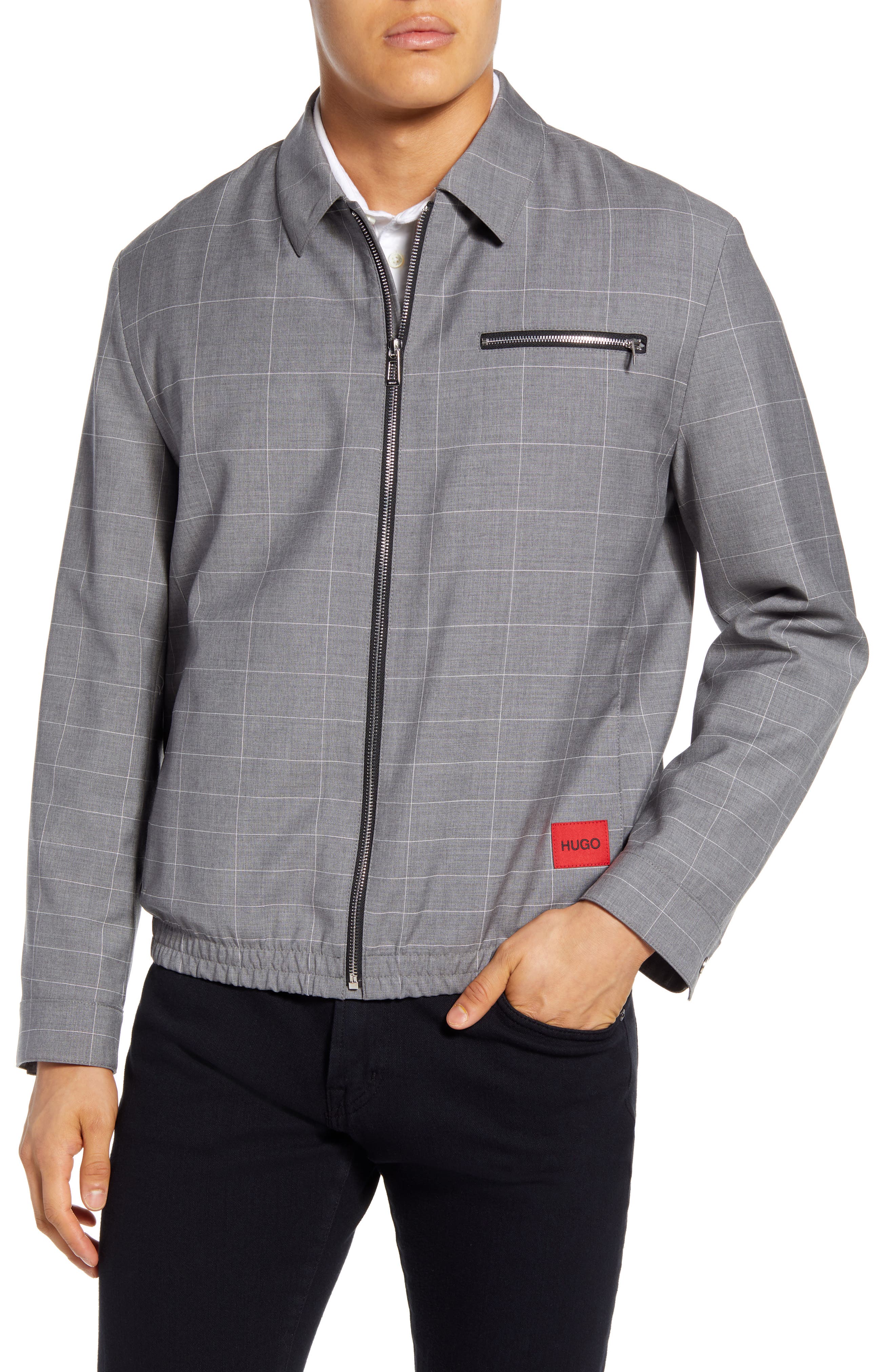 HUGO Urox2031 Windowpane Wool Jacket | Nordstrom