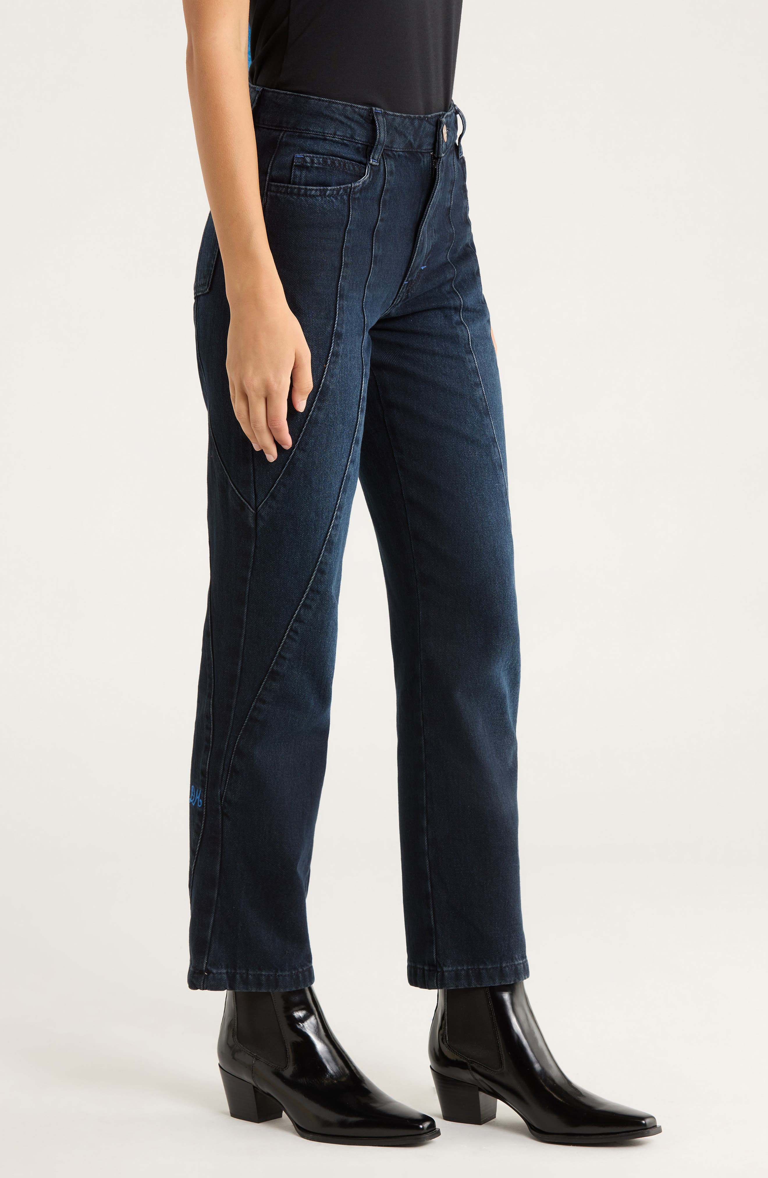 Damson Madder Juli Wavy Seam Wide Leg Jeans | Nordstromrack