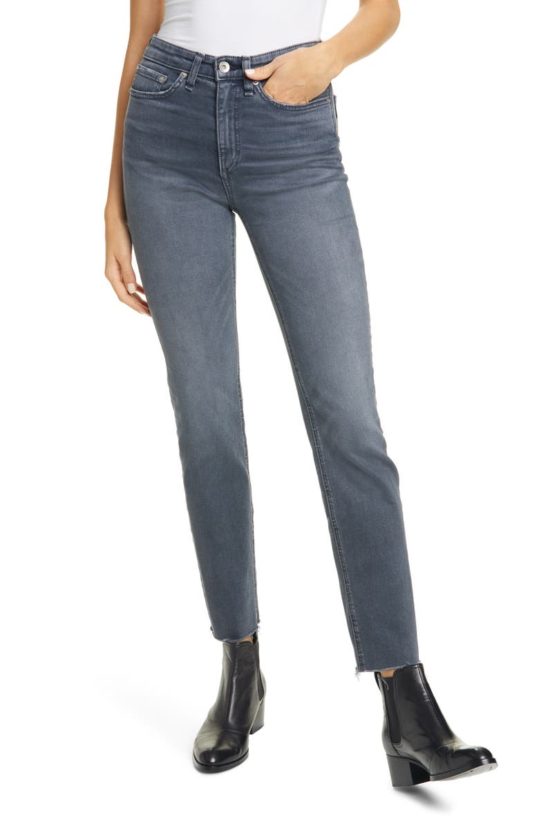 rag & bone Nina High Waist Raw Hem Ankle Cigarette Jeans | Nordstromrack
