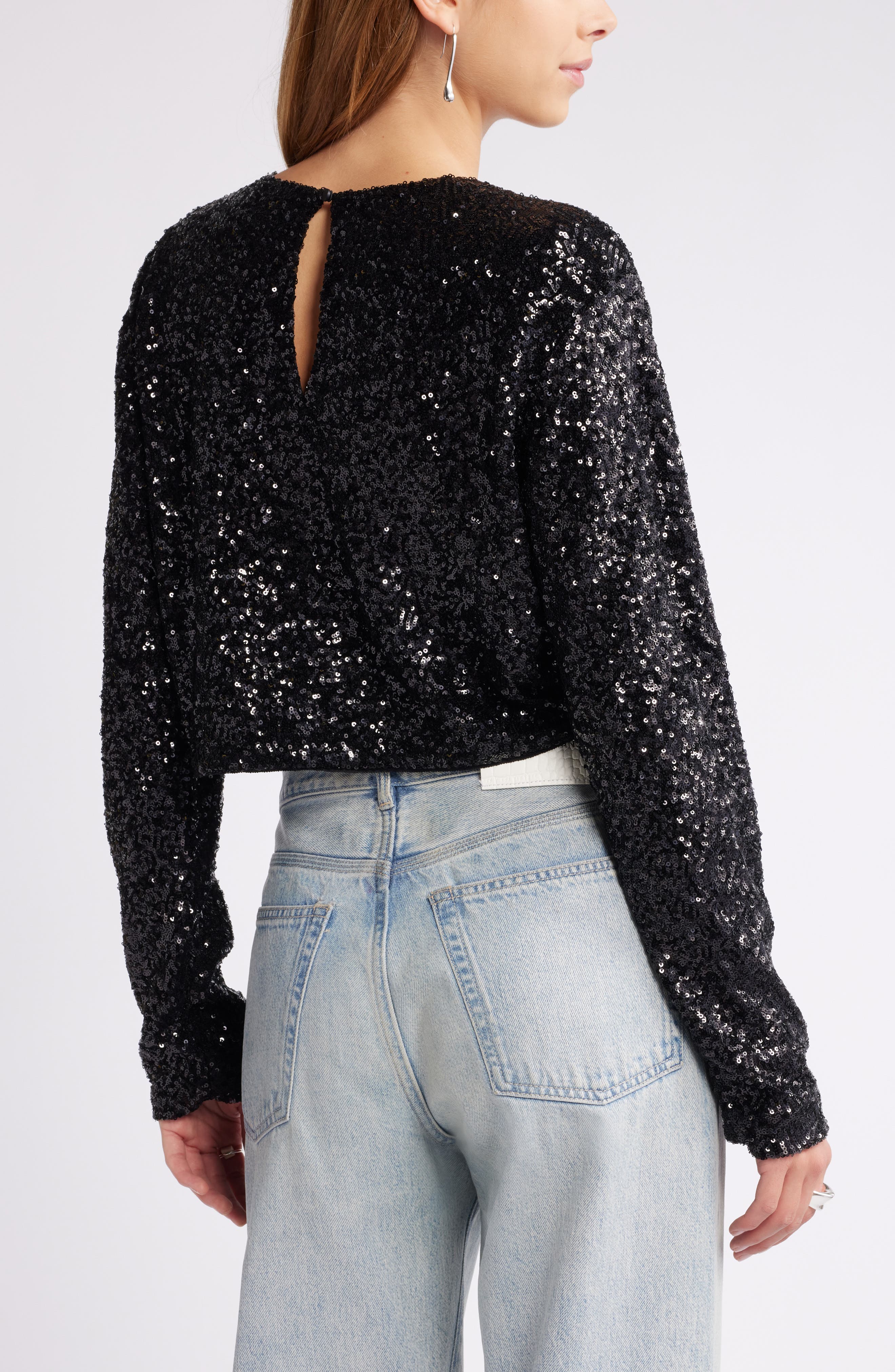 Open Edit Crop Sequin Top | Nordstromrack