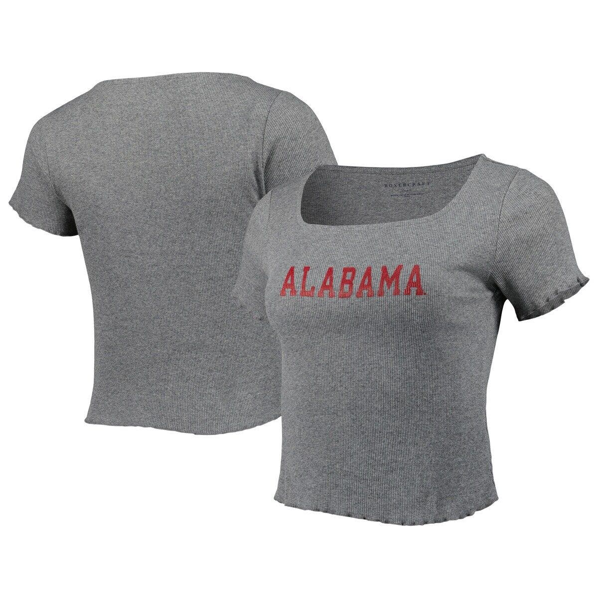 BOXERCRAFT Women's Gray Alabama Crimson Tide Baby Rib Lettuce-Edge Trim ...