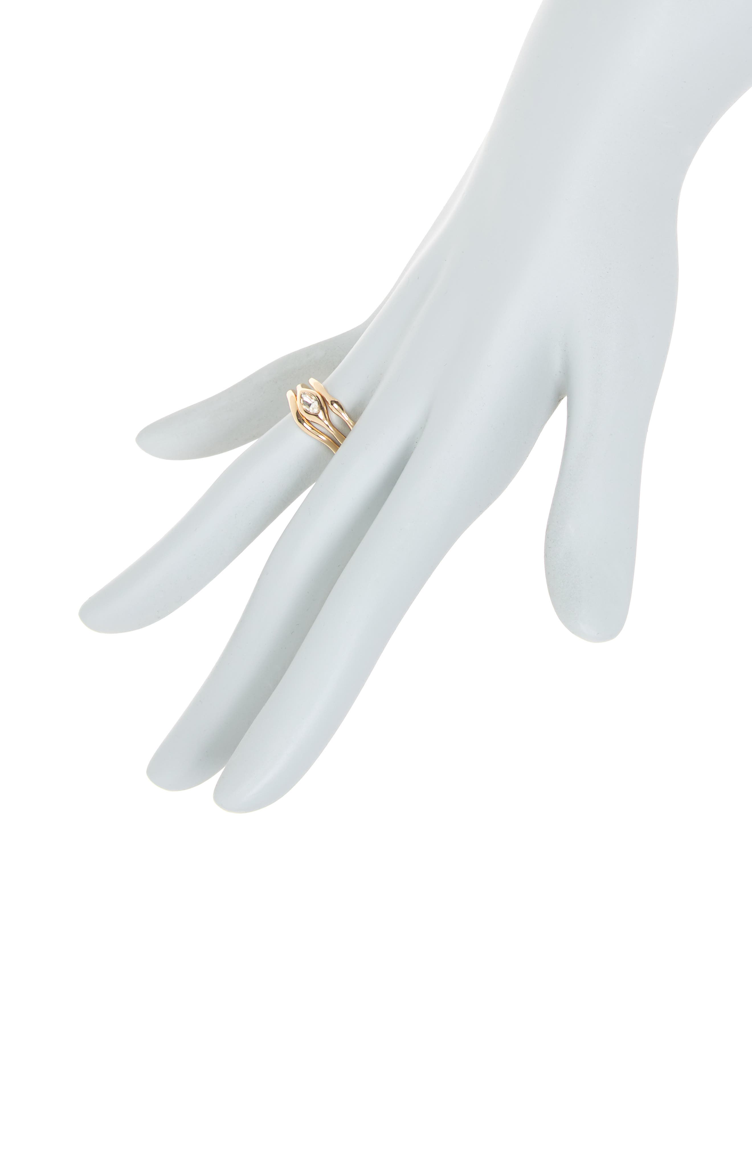 NORDSTROM RACK Gold-Tone 3-Piece Watery & Crystal Ring Set | Nordstromrack