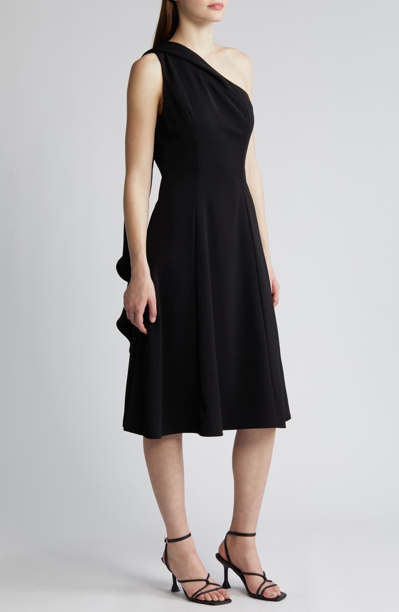 Black Halo Myleen Ruffle Halter Midi Dress | Nordstromrack