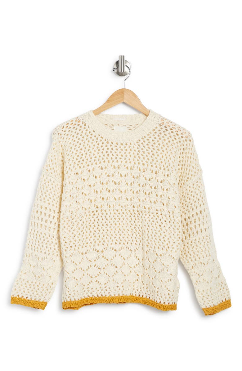 MOTHER Open Knit Drop Shoulder Cotton Sweater | Nordstromrack