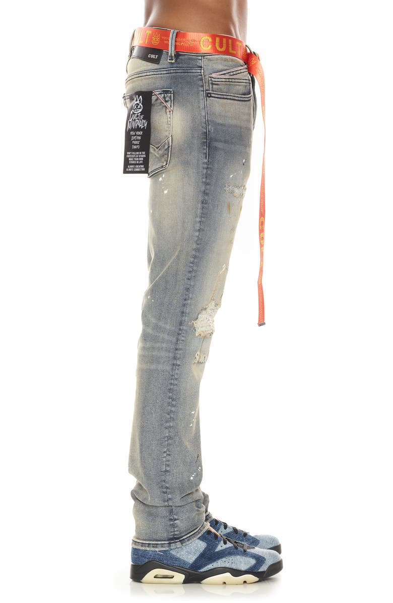 Cult of Individuality Rocker Belted Distressed Stretch Slim Straight ...