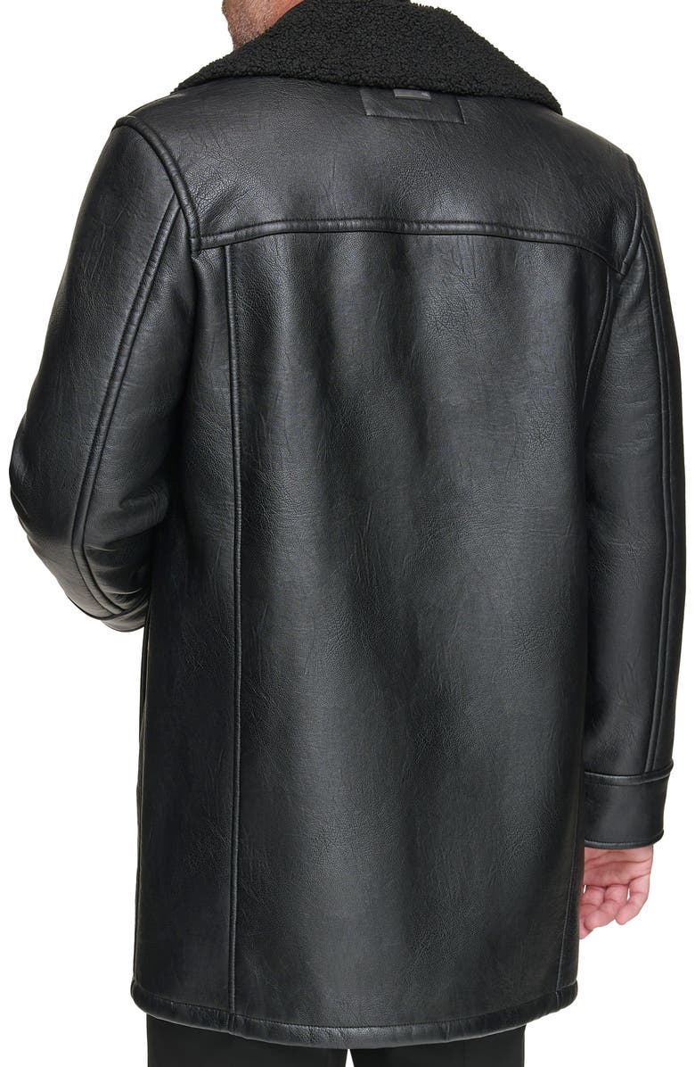 Andrew Marc Faux Leather Topper with Faux Shearling Trim | Nordstromrack