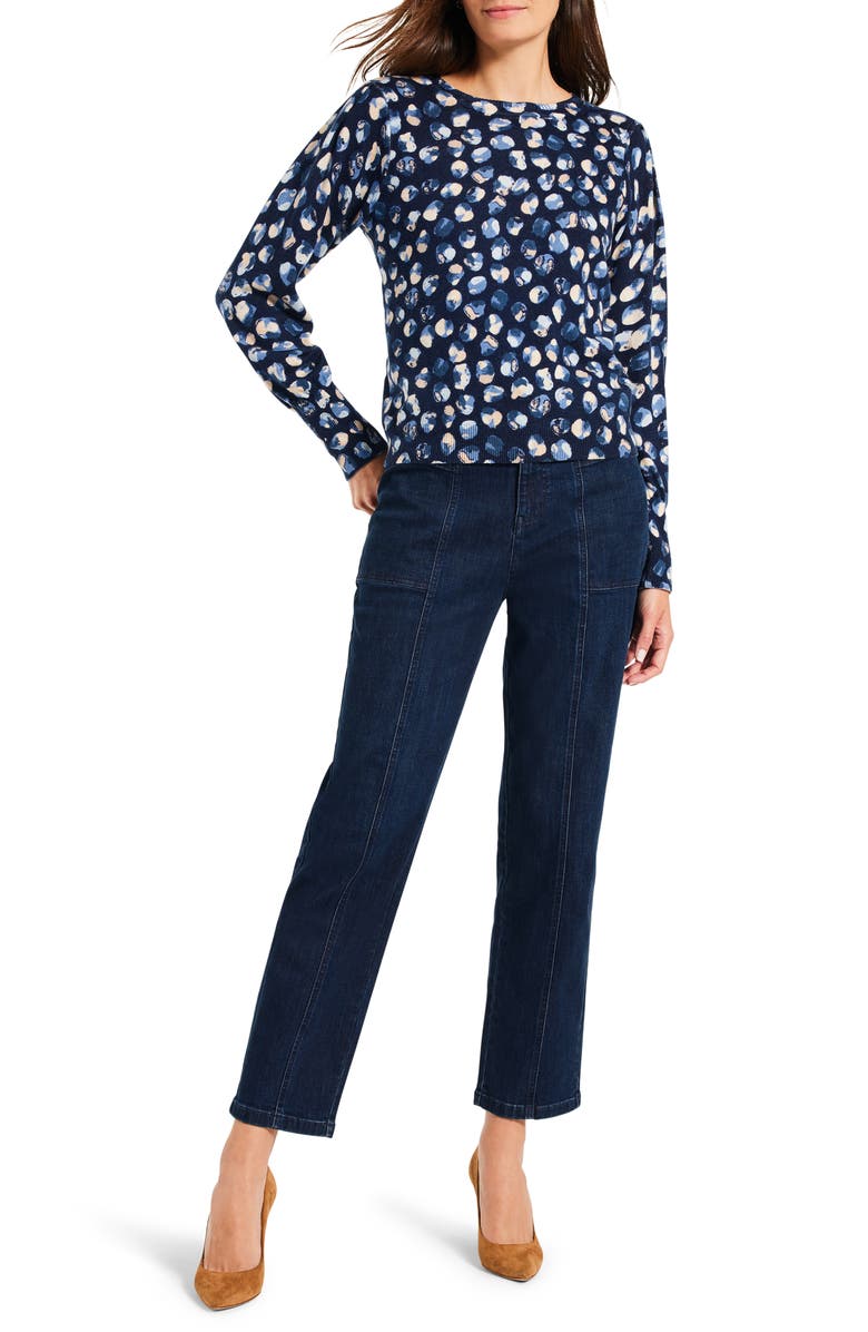 NIC+ZOE Many Moons Print Pleat Sleeve Sweater | Nordstromrack