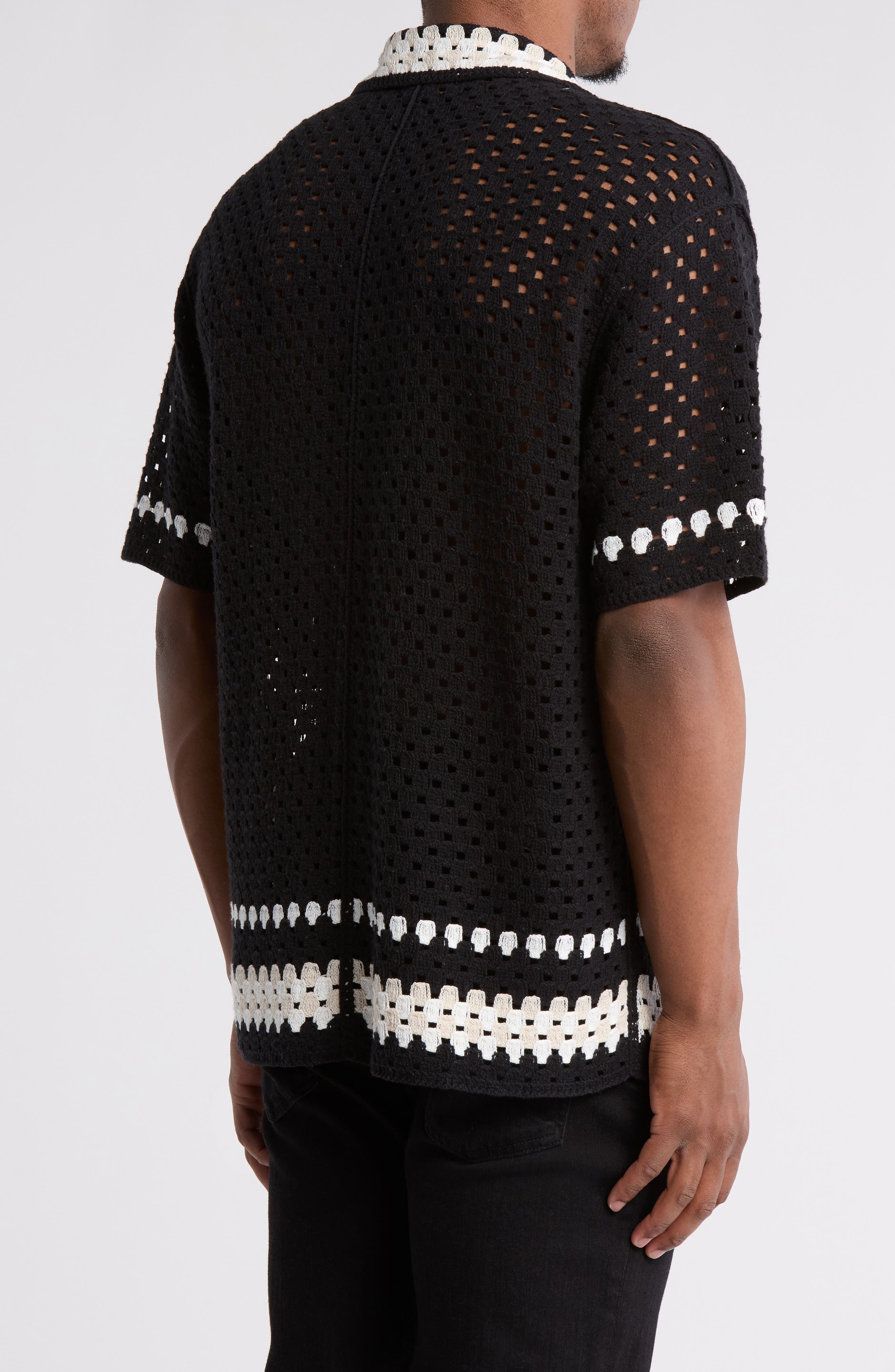 TRUTH Open Stitch Short Sleeve Button-Up Shirt | Nordstromrack
