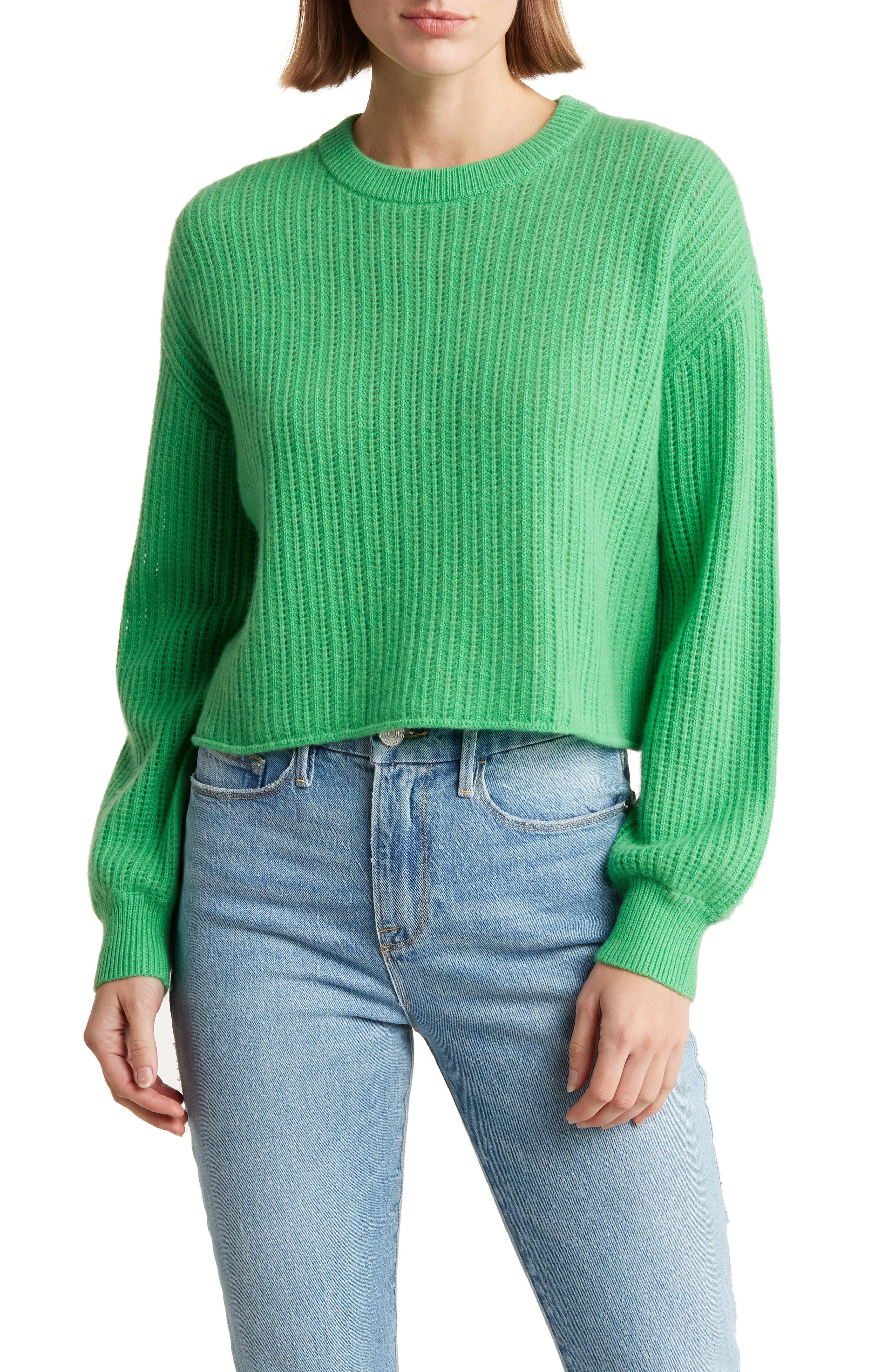Alice + Olivia Ansley Cashmere Blend Blouson Sleeve Knit Pullover ...