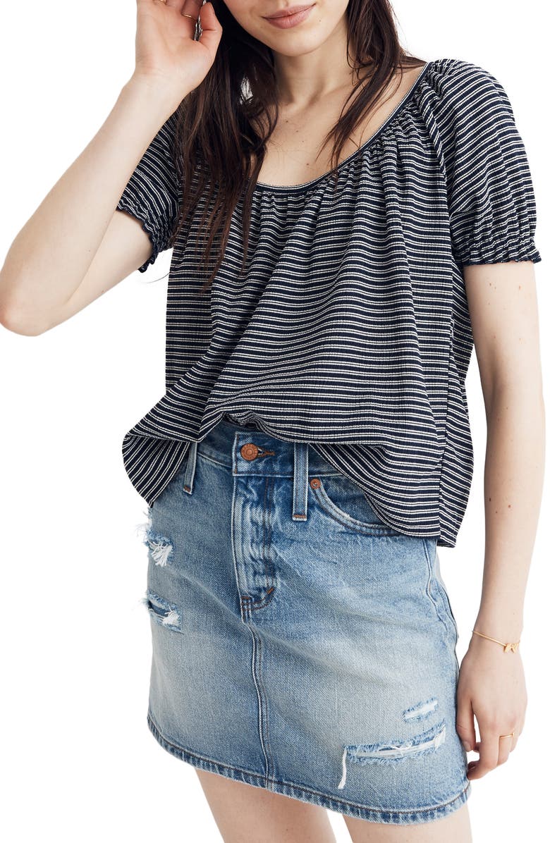 Madewell Texture & Thread Stripe Peasant Top | Nordstromrack