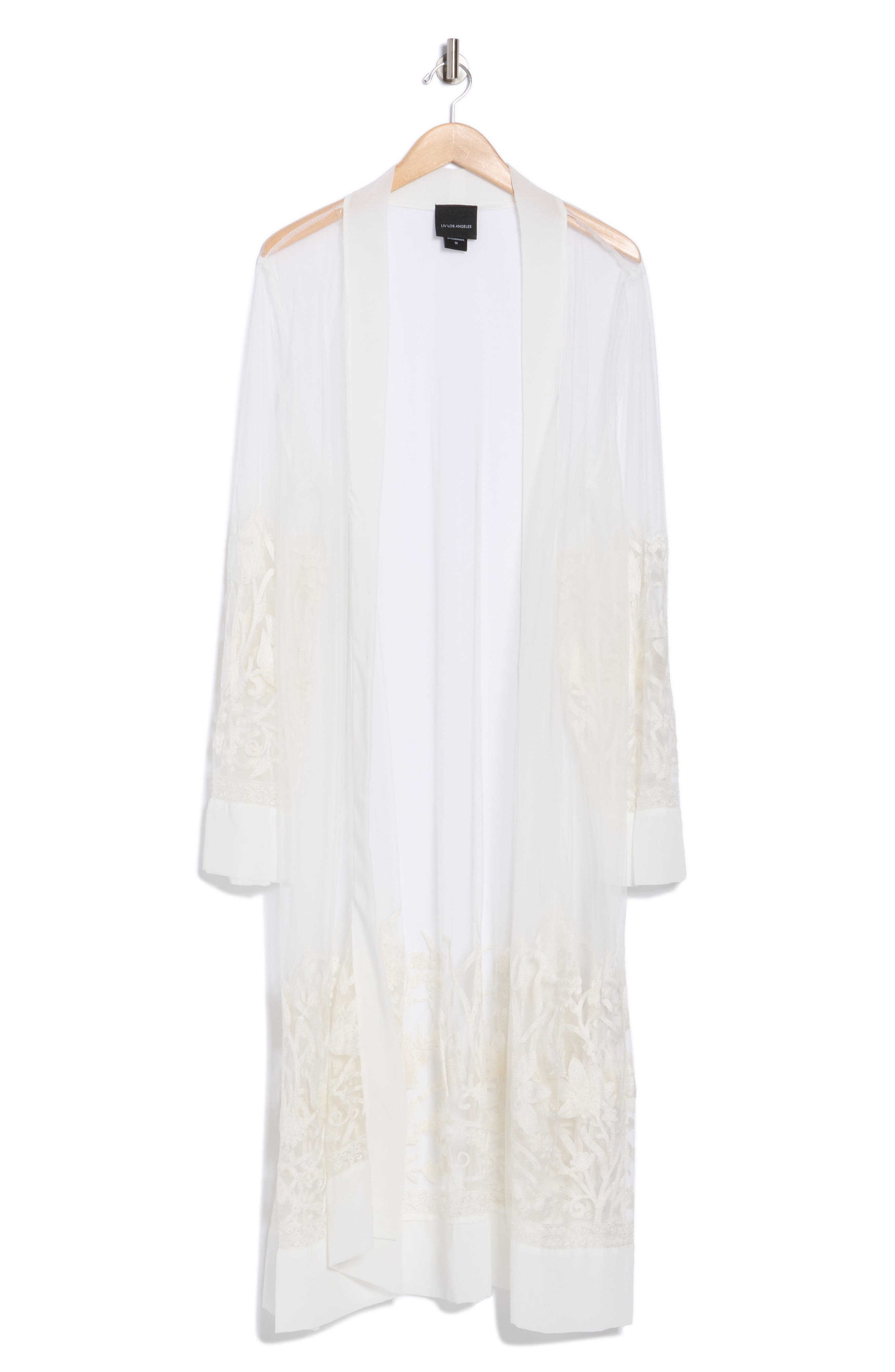 Forgotten Grace Embroidered Long Sleeve Mesh Duster | Nordstromrack