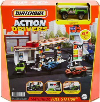 Mattel Matchbox Action Drivers Matchbox Fuel Station Playset ...