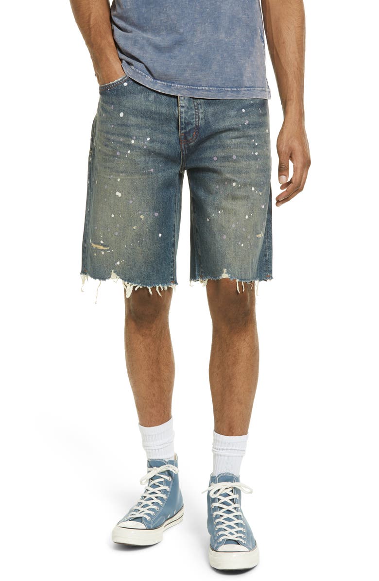 PURPLE BRAND PURPLE Bleach Splatter Denim Shorts | Nordstromrack
