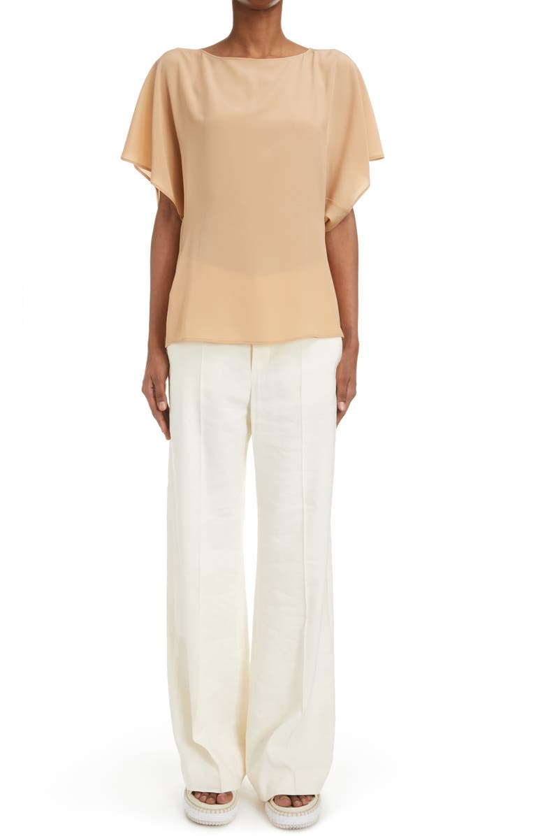 Chloé Wide Leg Linen & Silk Pants | Nordstrom