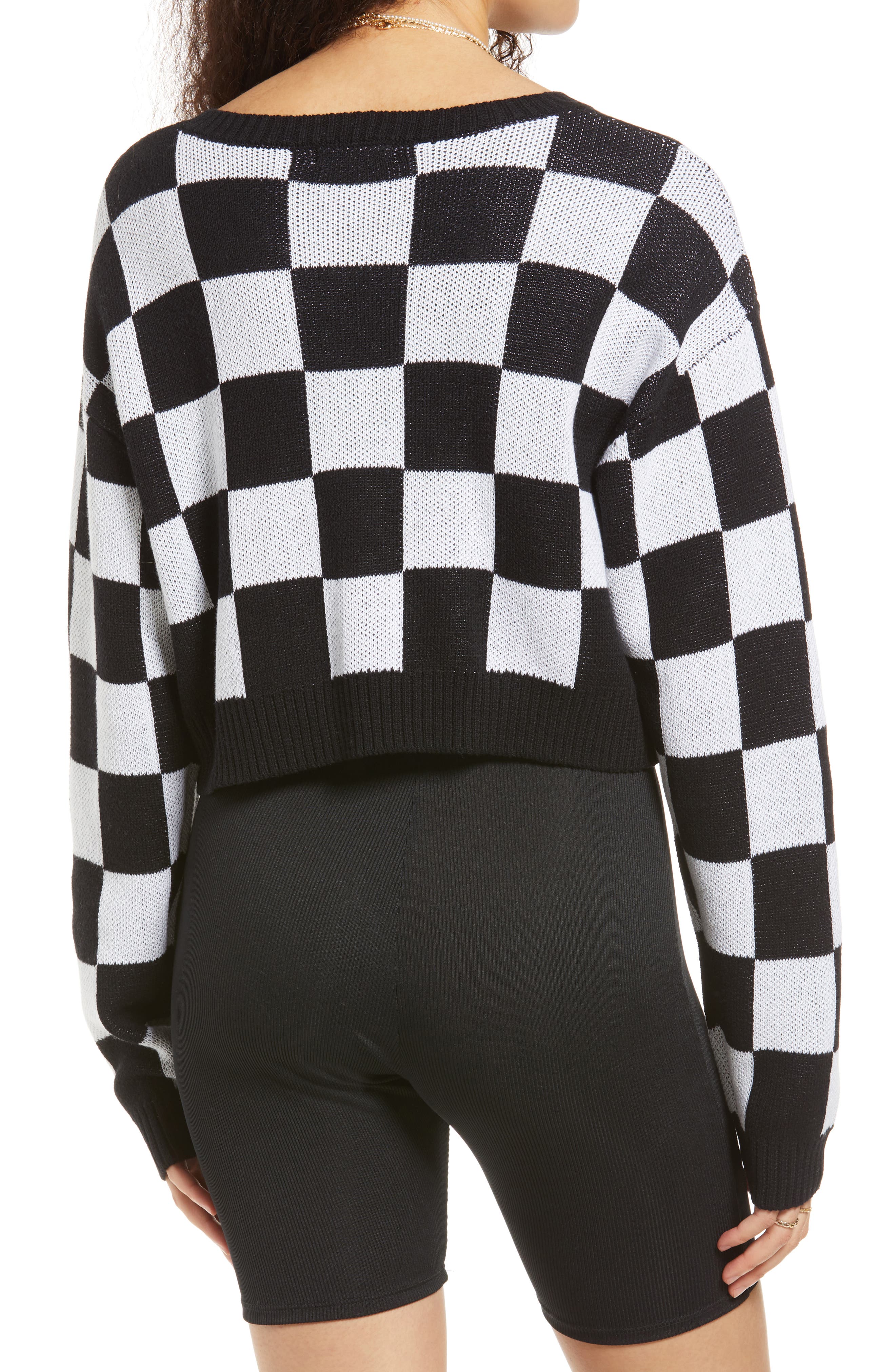 BP. Checkerboard Crop Sweater | Nordstromrack