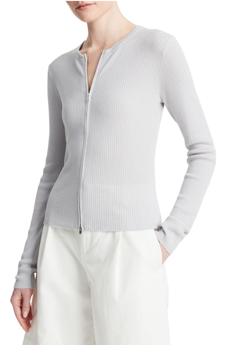 Vince Front Zip Rib Cardigan | Nordstromrack