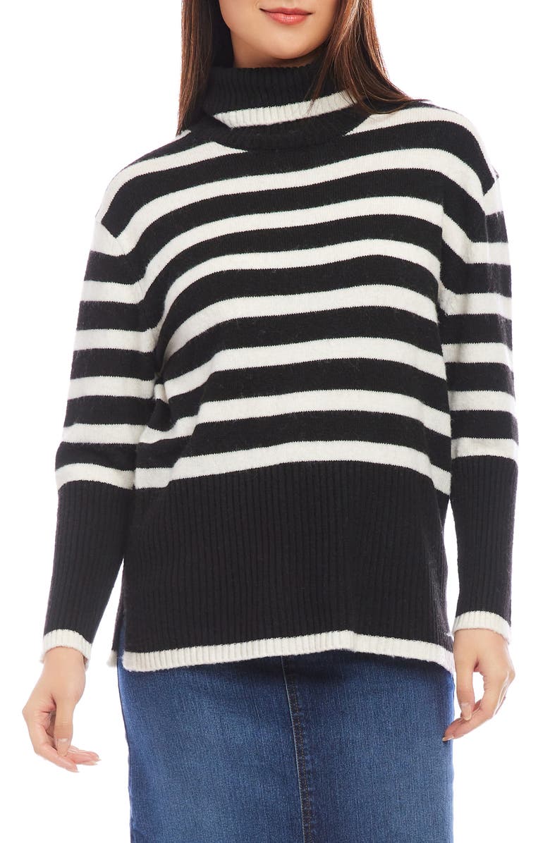 Karen Kane Stripe Turtleneck Sweater | Nordstromrack