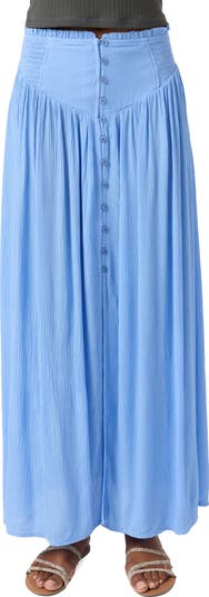 O'Neill Tryston Button Front Midi Skirt | Nordstrom