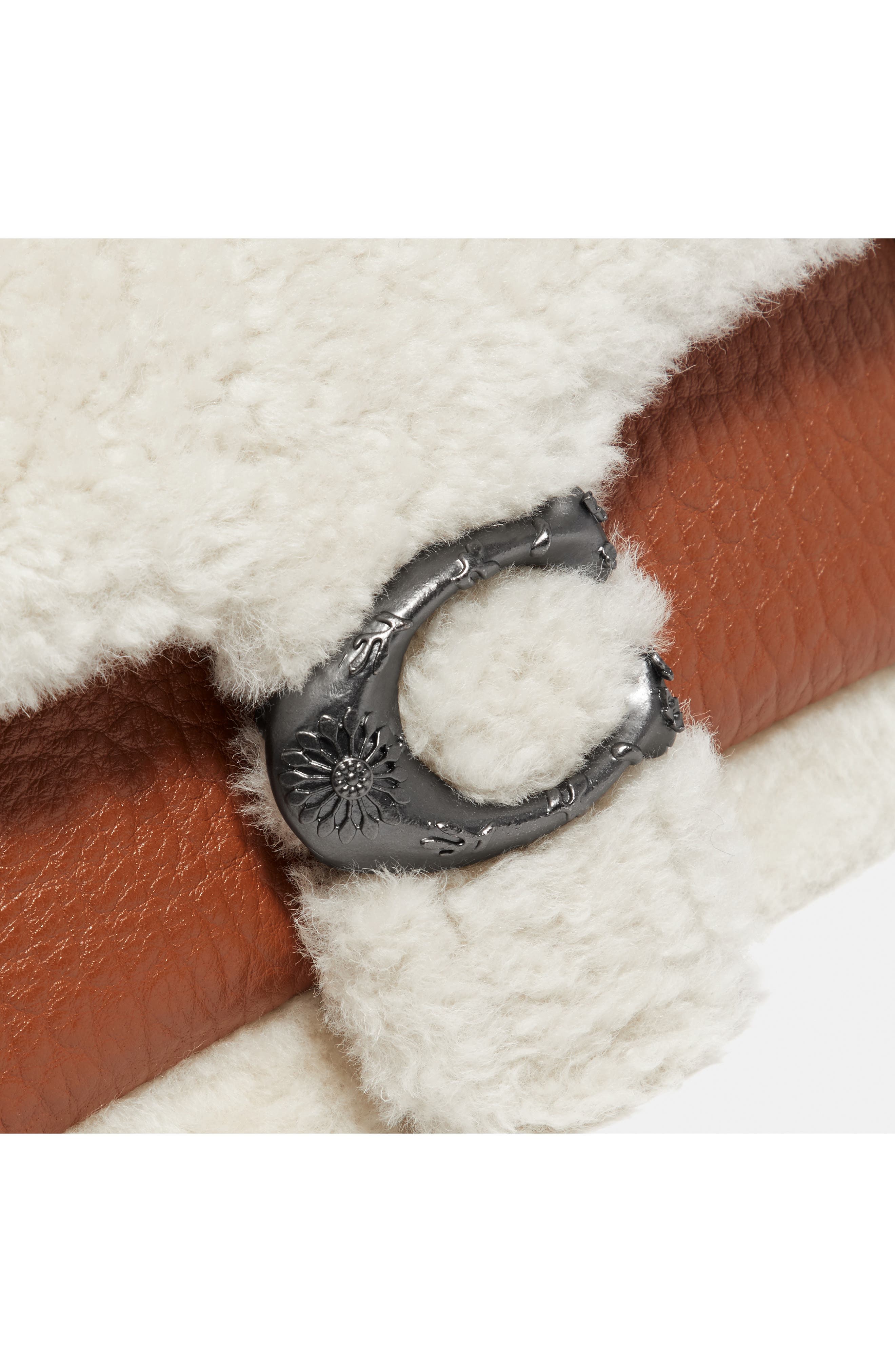 COACH Tabby Genuine Shearling & Leather Crossbody Bag | Nordstrom