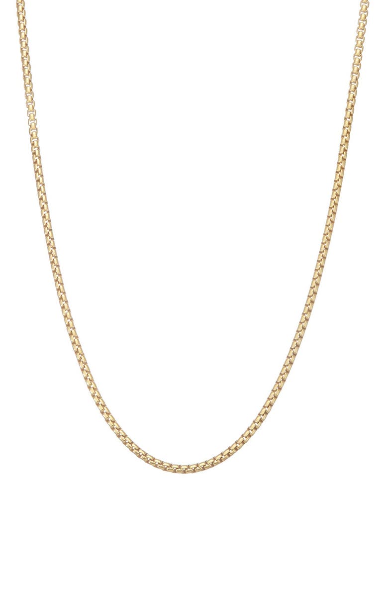 FZN 14K Gold Plate Sterling Silver Box Chain Necklace | Nordstromrack