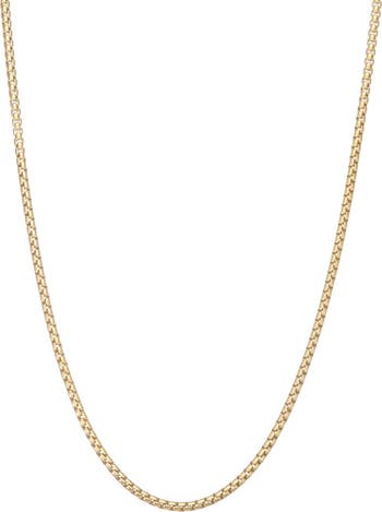 FZN 14K Gold Plate Sterling Silver Box Chain Necklace | Nordstromrack