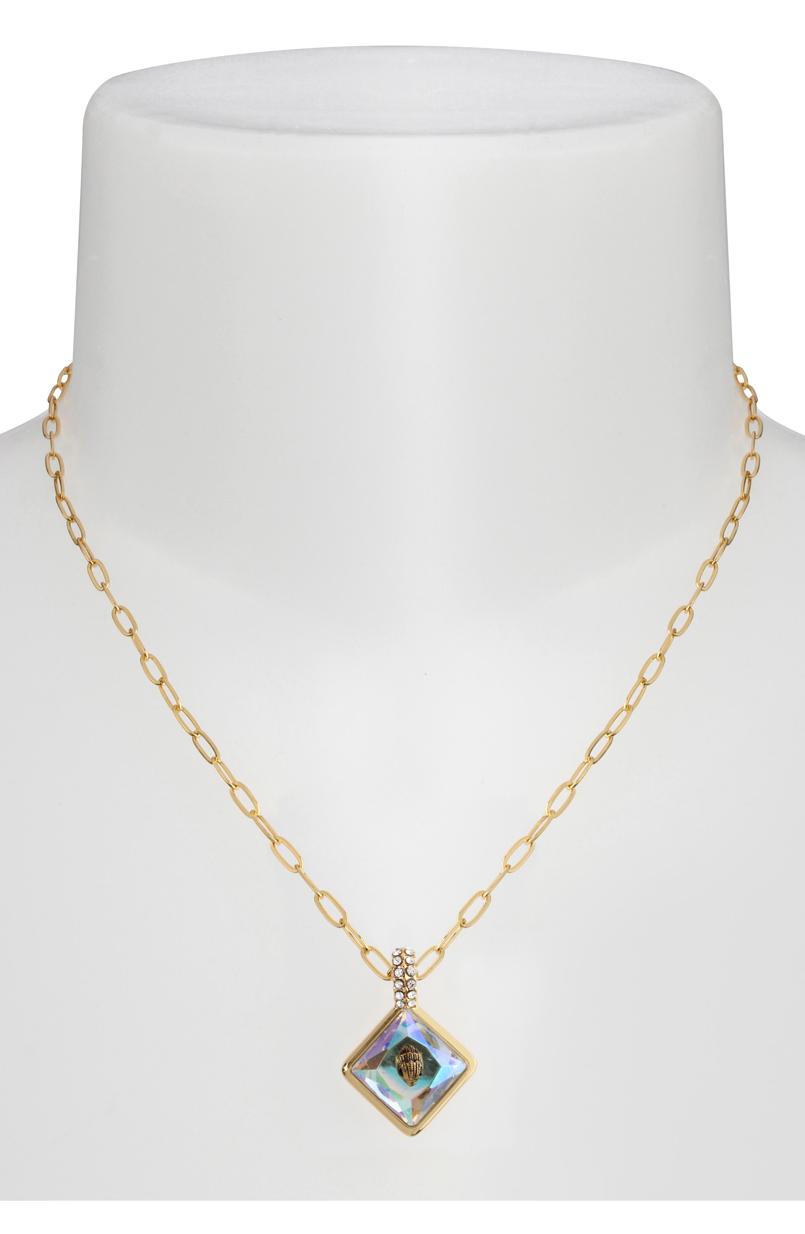 Kurt Geiger London Square Stone Eagle Pendant Necklace | Nordstromrack
