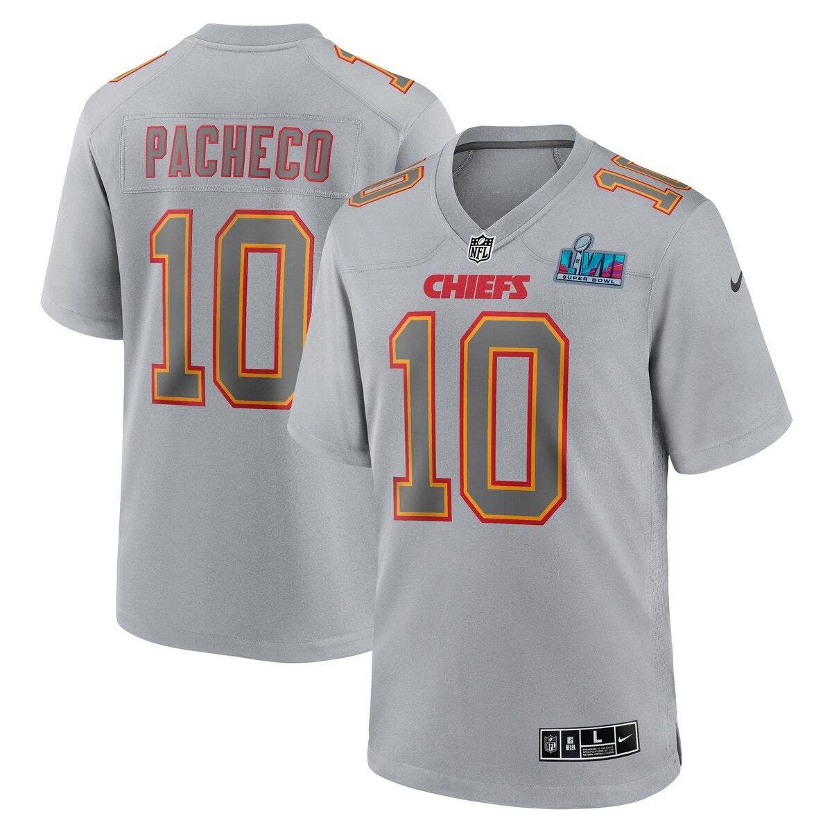 Nike Men's Nike Isiah Pacheco Gray Kansas City Chiefs Super Bowl LVII ...