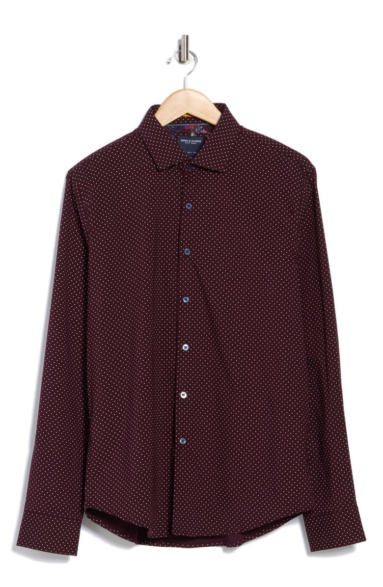 DENIM AND FLOWER Dot Print Button-Up Shirt | Nordstromrack