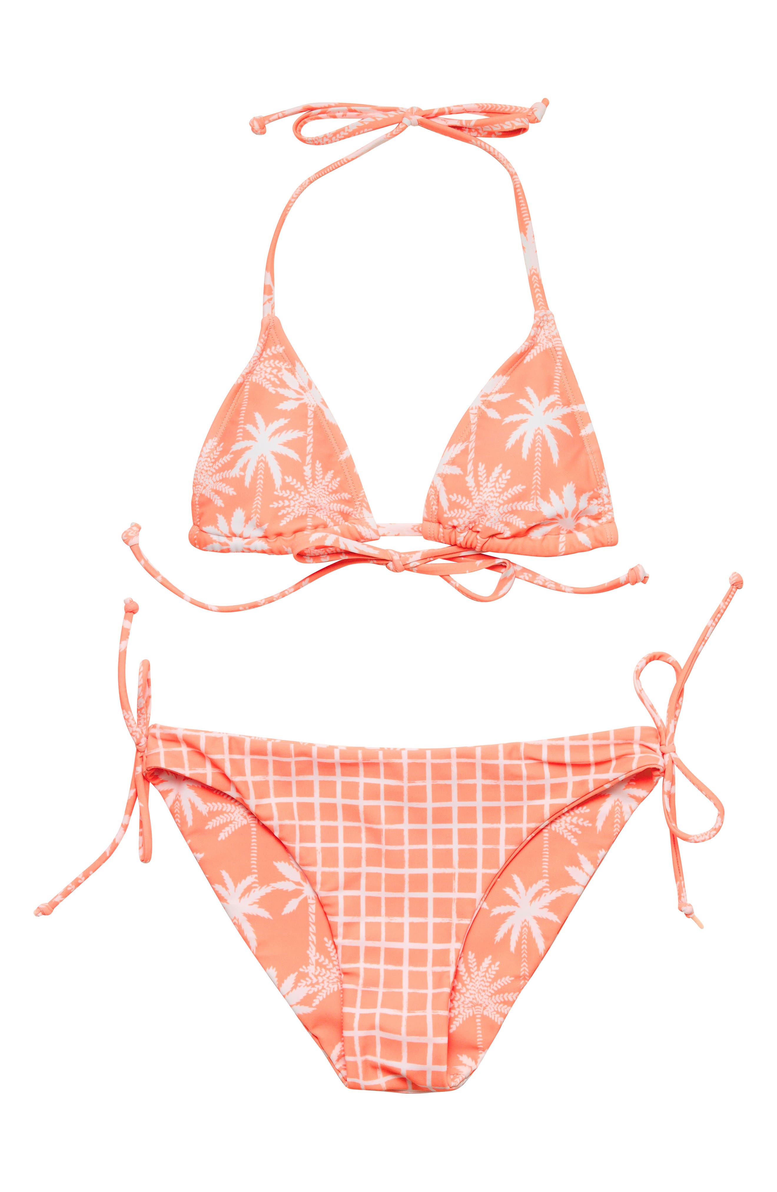 Snapper Rock Kids' Cali Palm Triangle Two-Piece Swimsuit | Nordstrom
