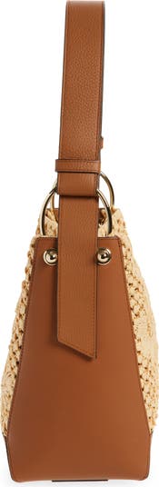 Strathberry Midi Lana Woven Raffia & Leather Bucket Bag Strathberry Midi Lana Woven Raffia & Leather Bucket Bag