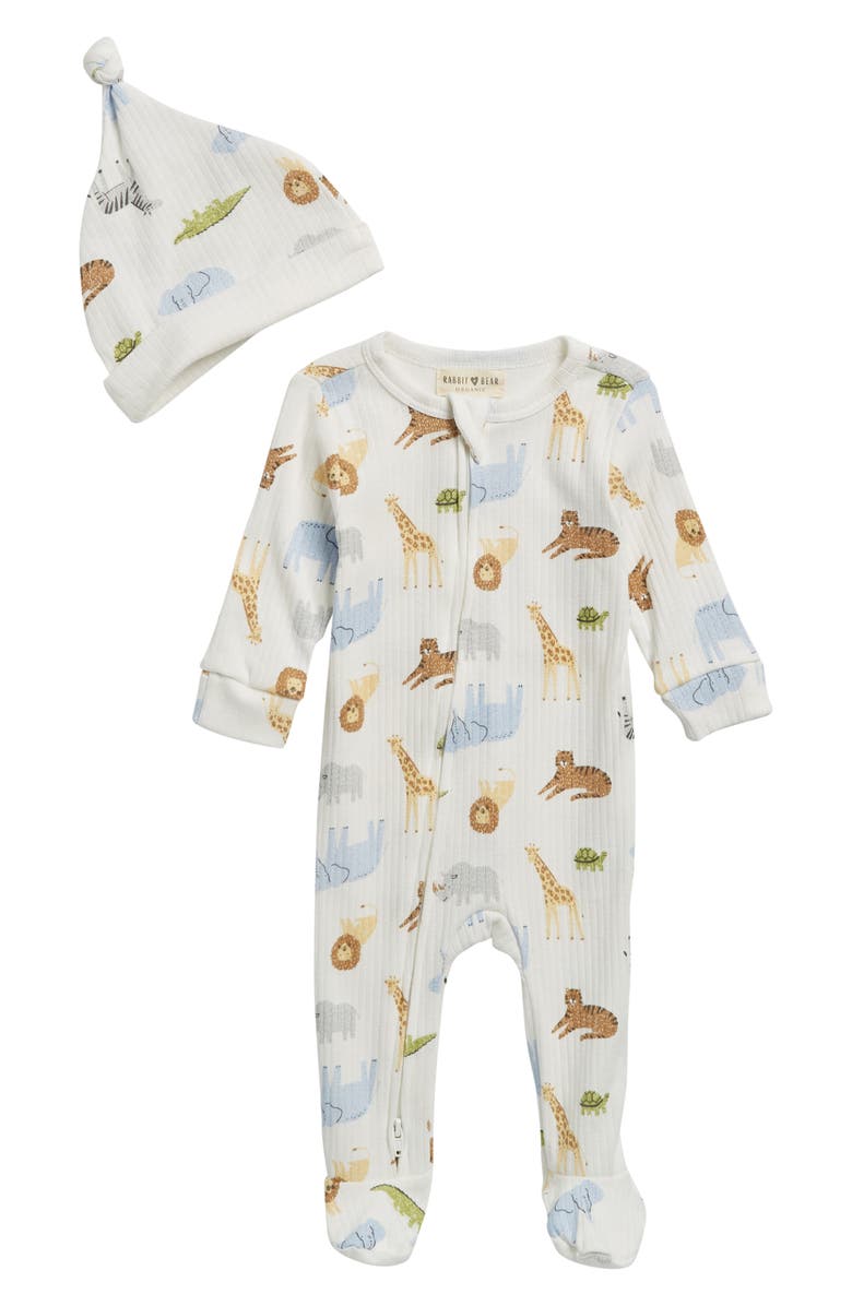 RABBIT AND BEAR ORGANIC Organic Cotton Coverall & Cap Set | Nordstromrack