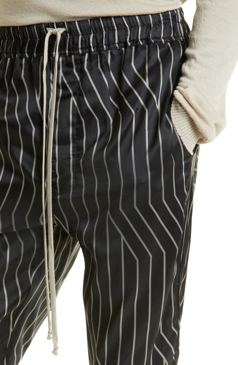 Rick Owens Stripe Drawstring Cupro Pants | Nordstrom