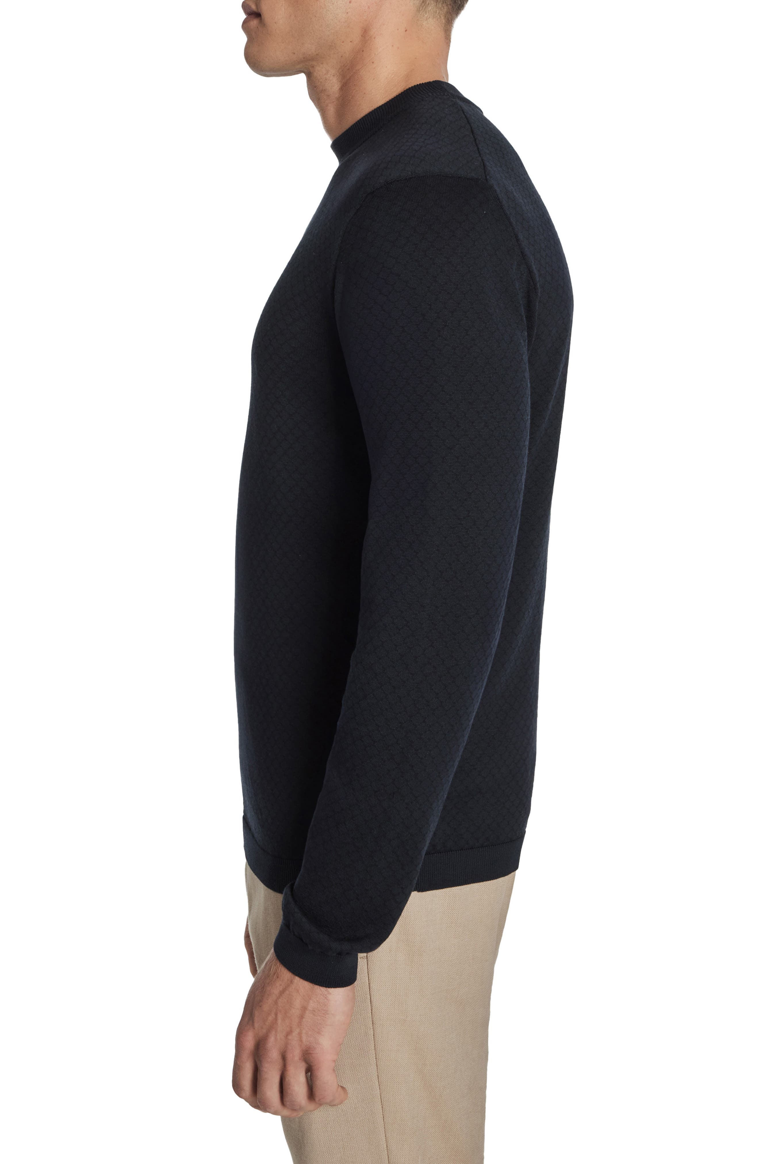 Jack Victor Bartholomew Geo Pattern Cotton & Silk Crewneck Sweater ...