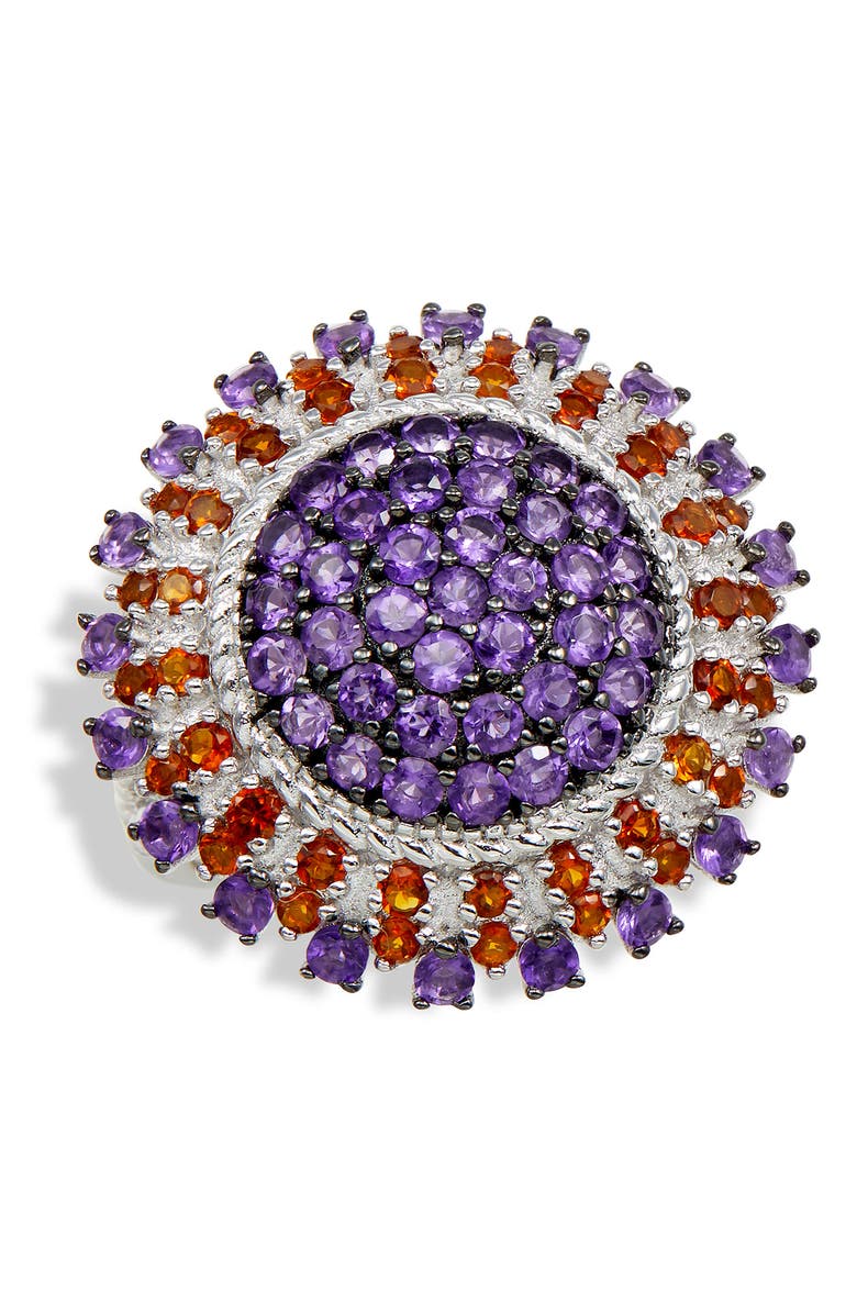 SAVVY CIE JEWELS Sterling Silver Amethyst & Citrine Circle Ring ...