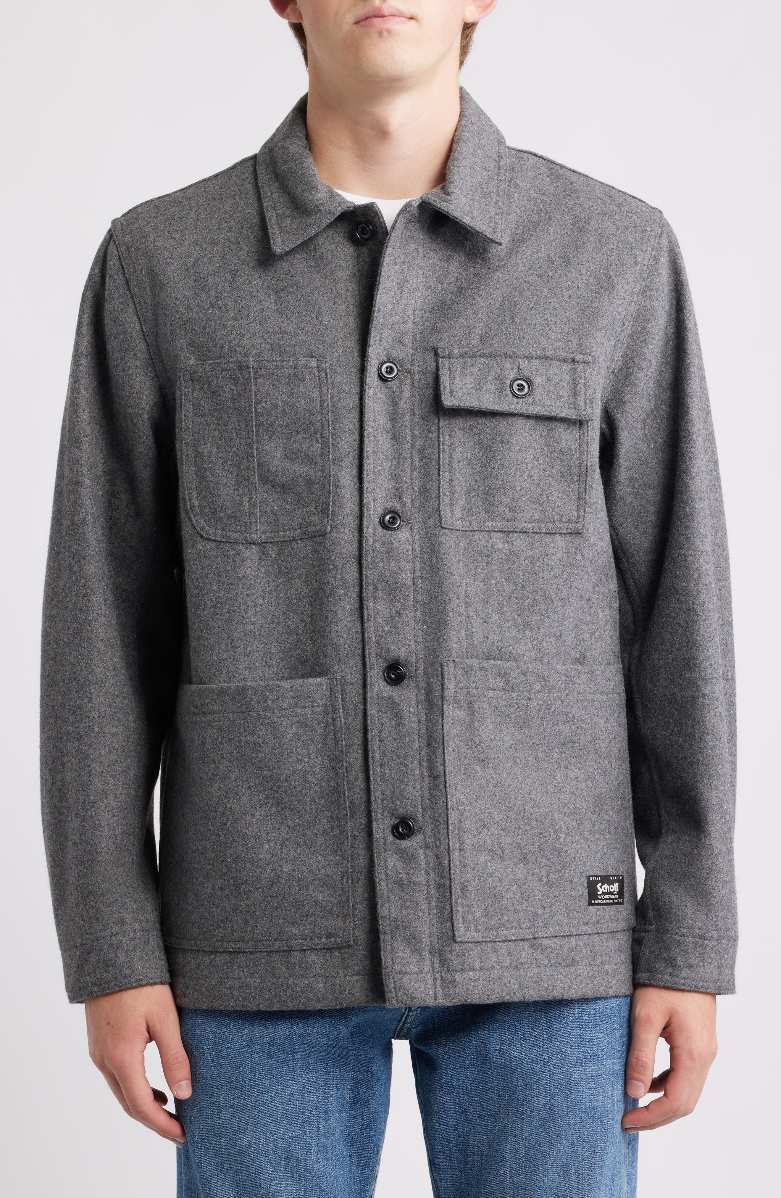 Schott NYC Unlined Wool Blend Chore Jacket | Nordstrom